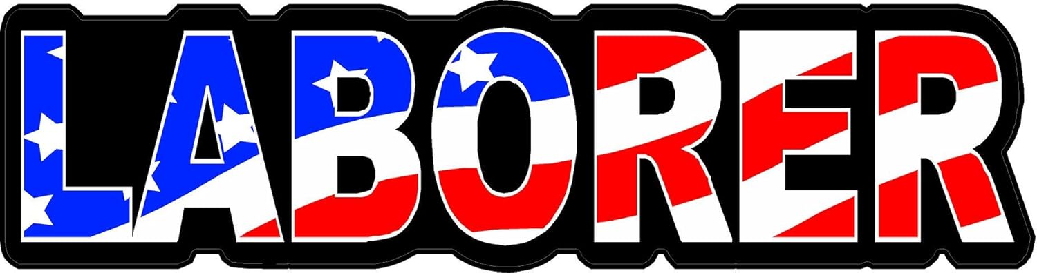3 - Laborer US Flag Hard Hat/Helmet Stickers 1” x 2” H146 - Hardhat ...