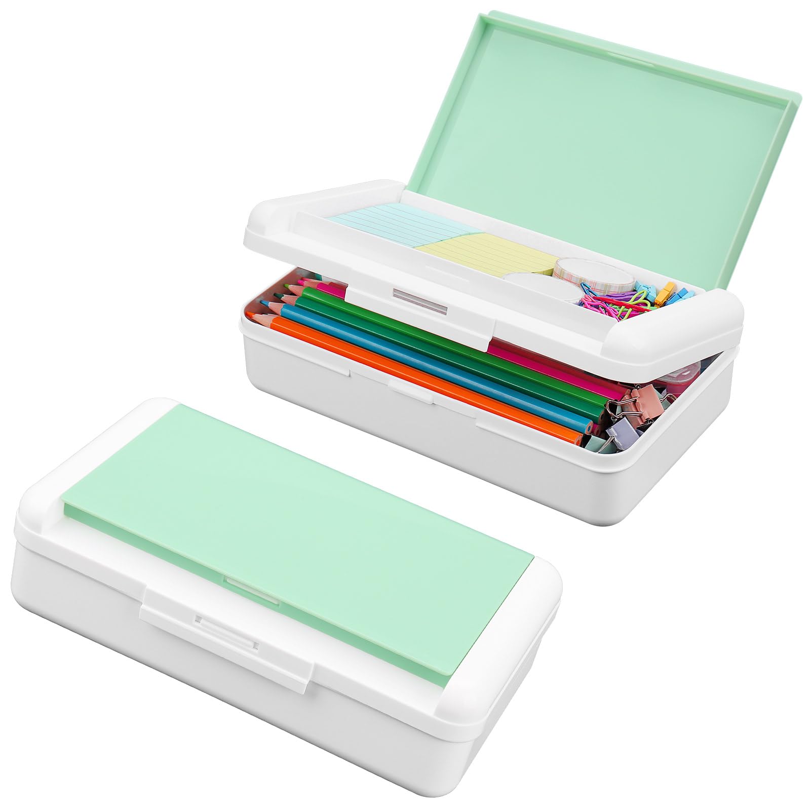Amazon.com : Meiikun Pencil Box, Double Layer Pencil Case, Large ...