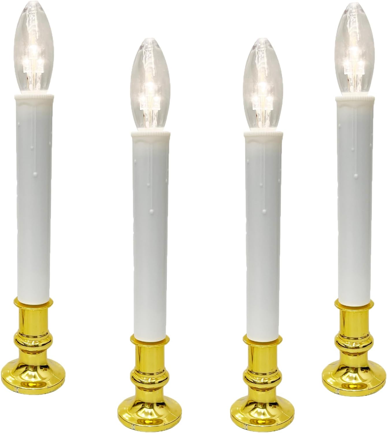 Amazon.com: PREXTEX Christmas Candles - Set of 4 Brass Plated Window ...