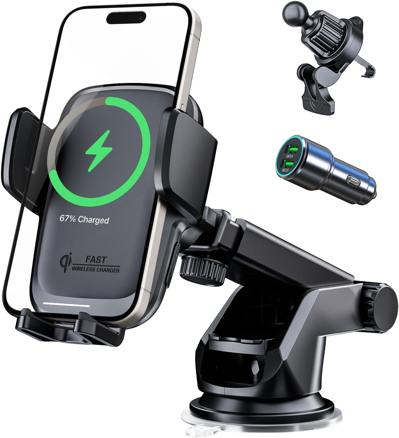 Amazon.com: Wireless Car Charger, 15W Fast Charging Phone Holder Beny 3 ...