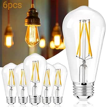 HONGHCL Focos LED Luz Calida 6pcs - Edison Bombilla Led 4W, Focos ...