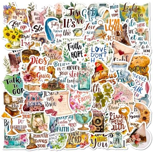 Amazon.com: 50-Pack Inspirational Christian Stickers - Waterproof Vinyl ...