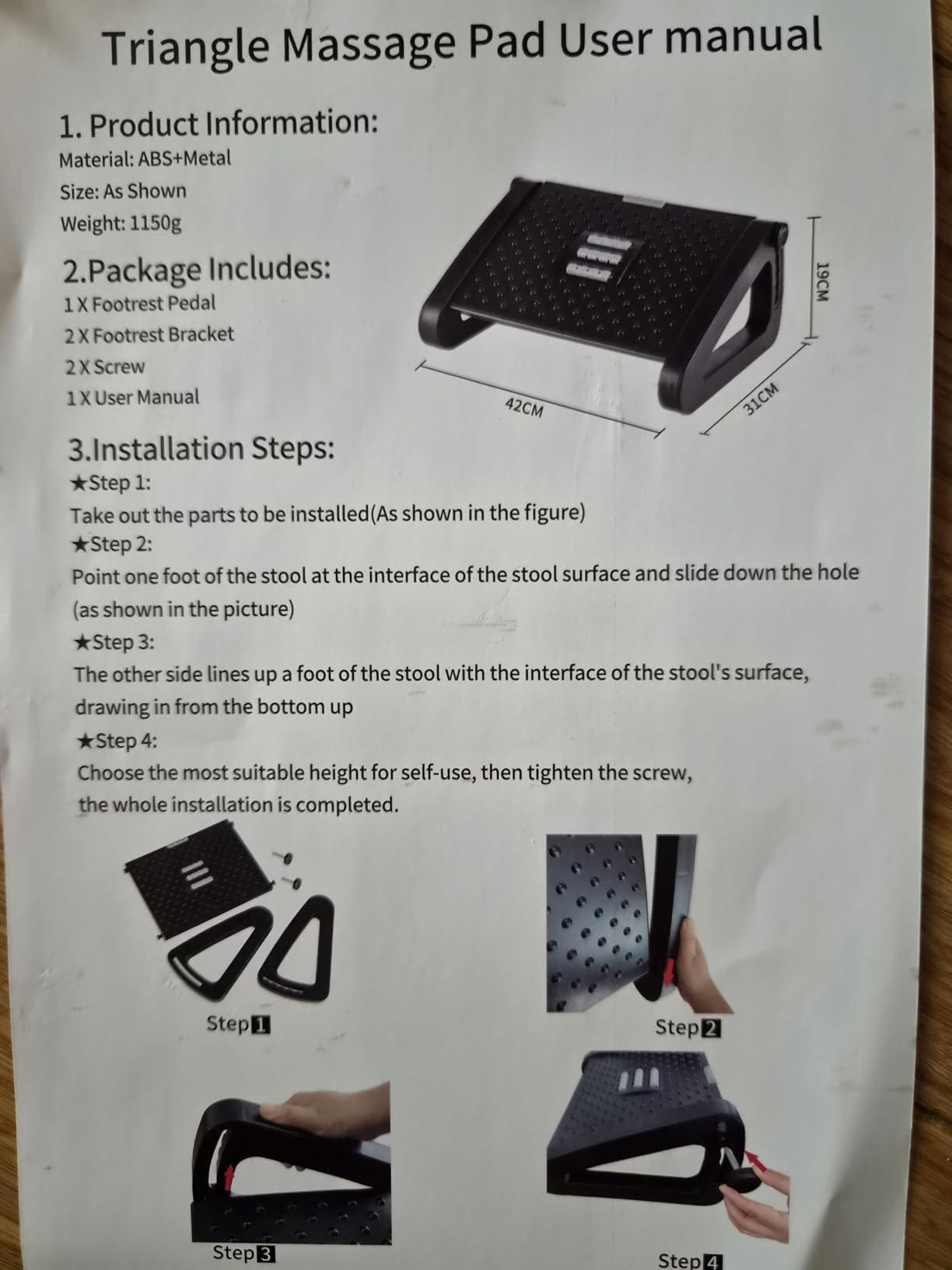 Mumoo Bear Foot Rest for Under Desk at Work, Ergonomic 6 Heights ...