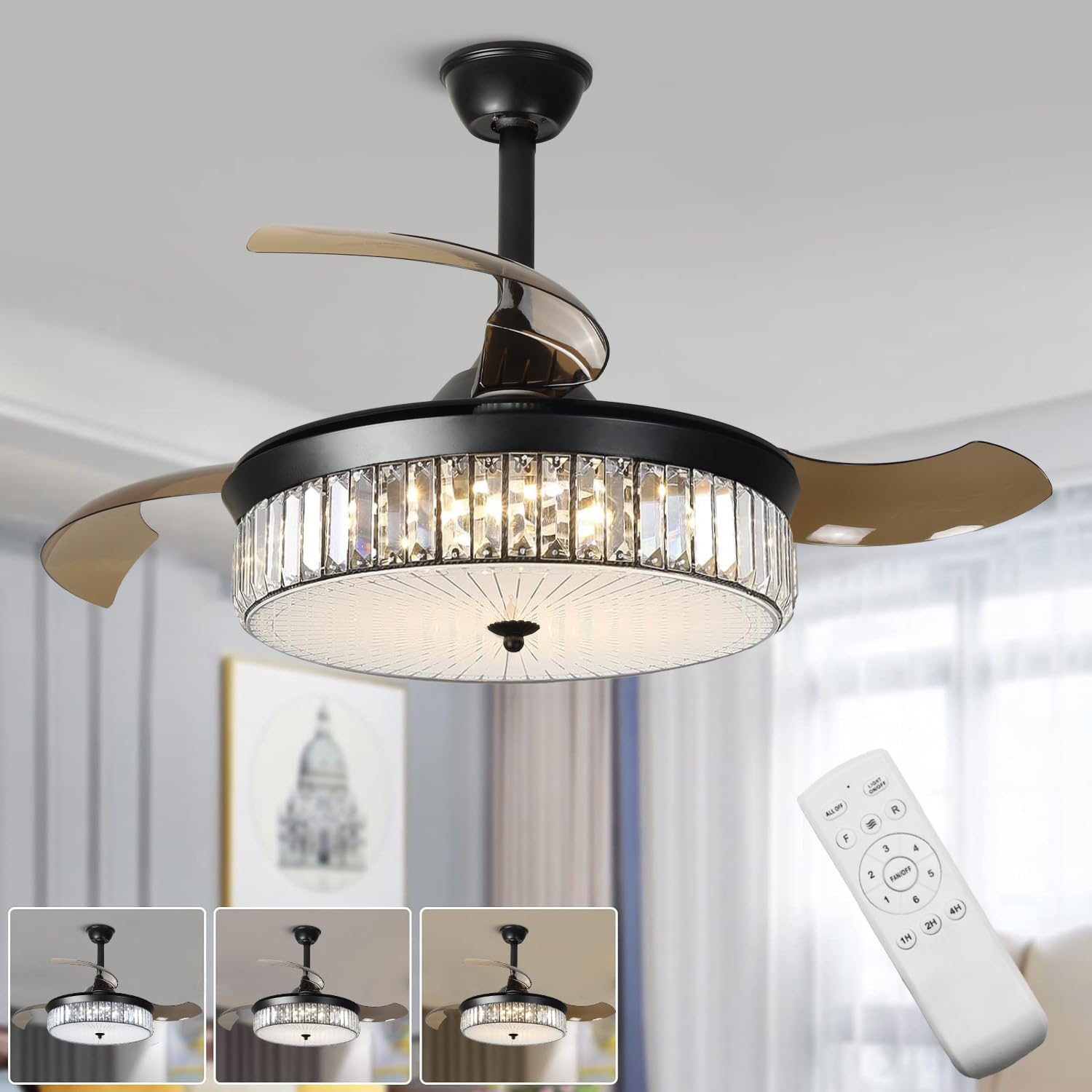 Hidden Ceiling Fan Like Whiskey Ceiling Fan (Blades Included) In Flat
