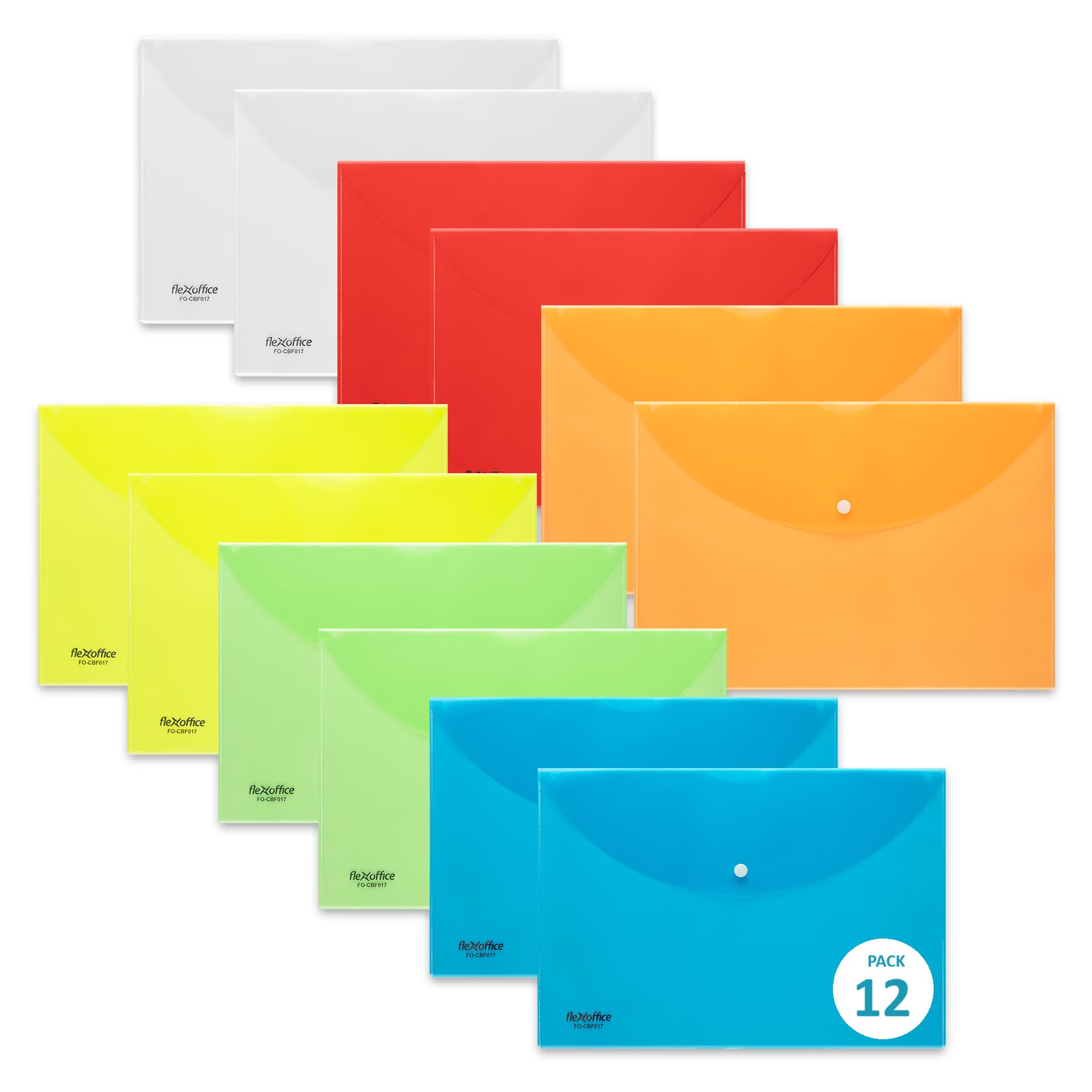 Amazon.com : FlexOffice Legal Size Plastic Envelopes with Snap Closure ...