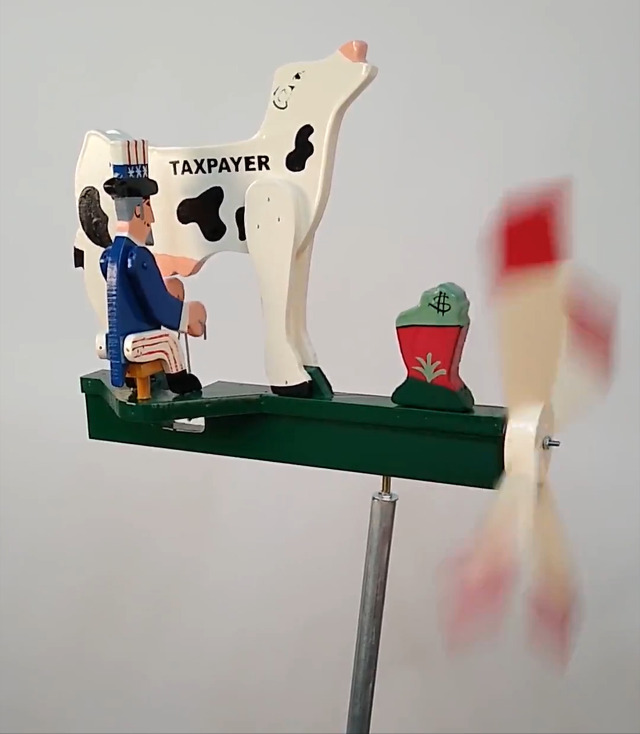 Watch Uncle Sam Taxpayer Milking Cow Whirligig Handmade in USA on ...