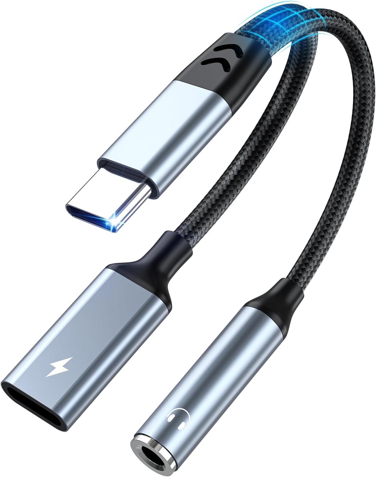 Amazon.com: USB C to 3.5mm Audio Headphone Adapter, 2 in 1 USB C to 3 ...