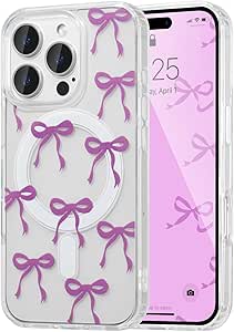 Amazon.com: UEEBAI Magnetic for iPhone 16 Pro Max Case, Bow Case Compatible with MagSafe ...