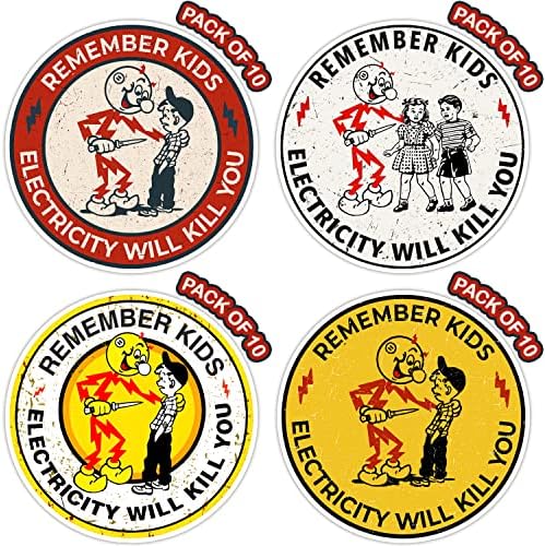 Amazon.com - Remember Kids Electricity Will Kill You Decal Stickers - 2 ...