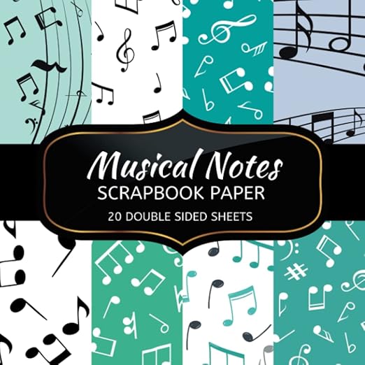 Musical Notes Scrapbook Paper: 20 Sheets Double Sided Color, Junk ...