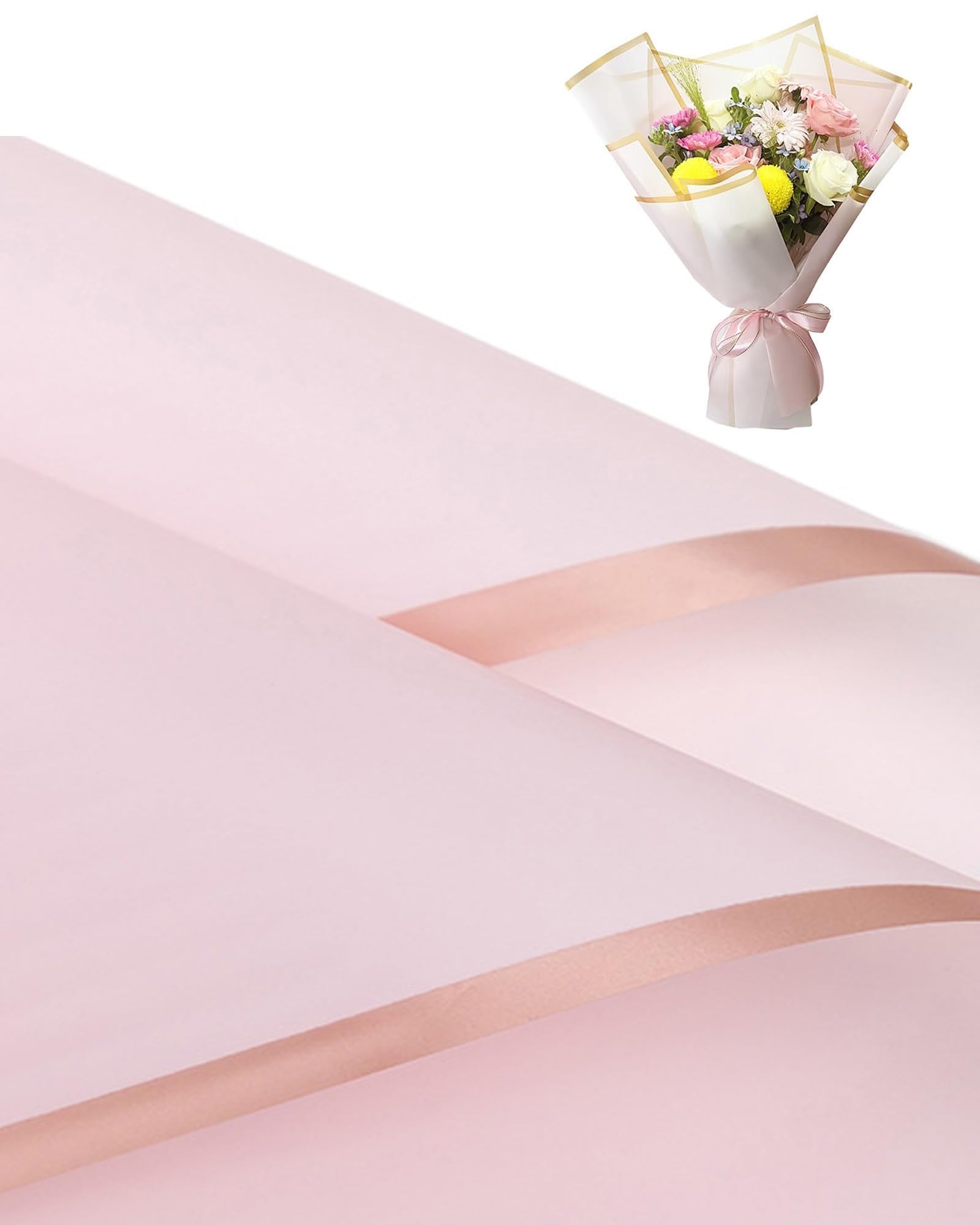 Amazon.com: WAFJAMF 20 Sheets Flower Wrapping Paper, Golden Edge ...