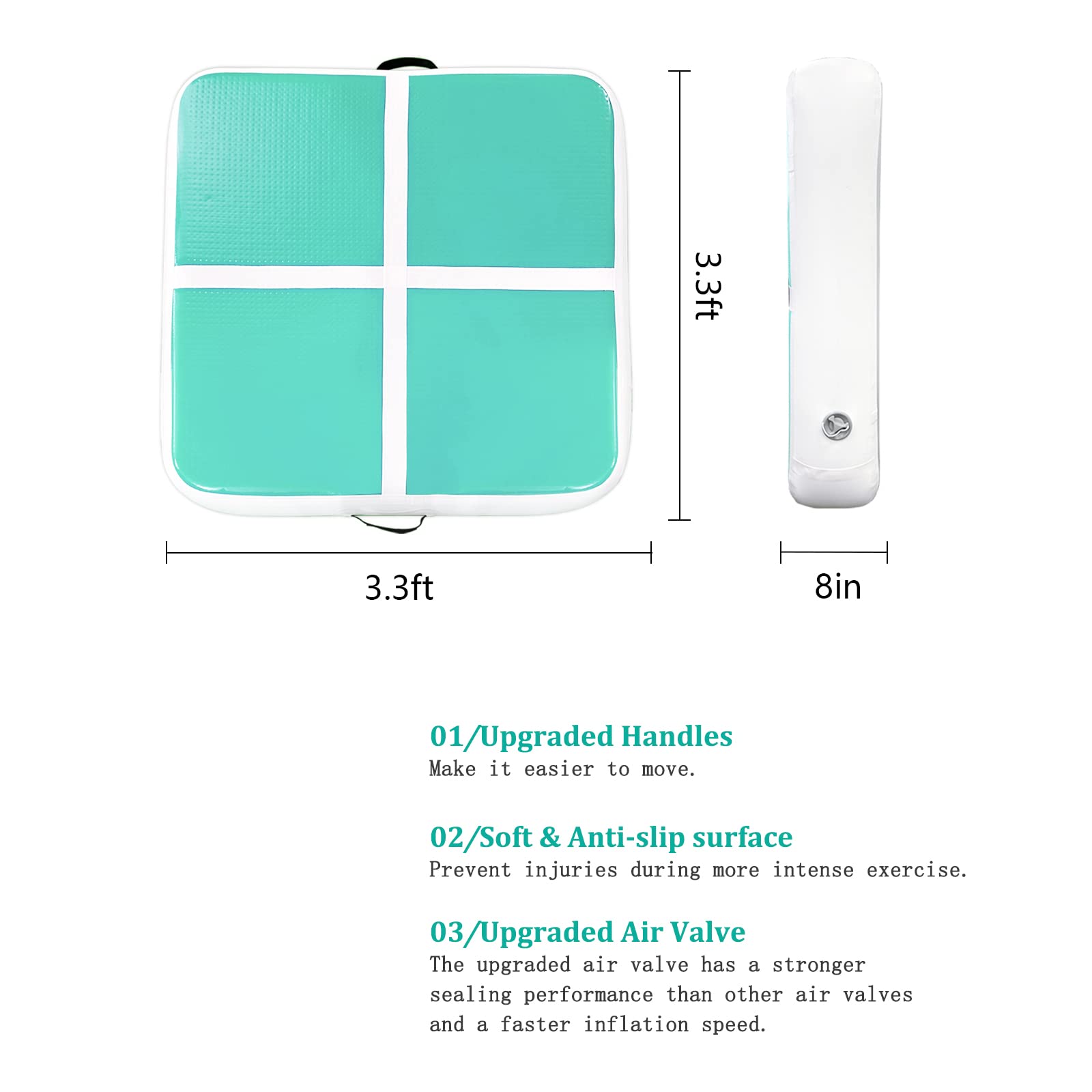 Hmtaolife Gymnastics Mat Air Tumble Track[with SHOULDER STRAP], 6.6/10 ...