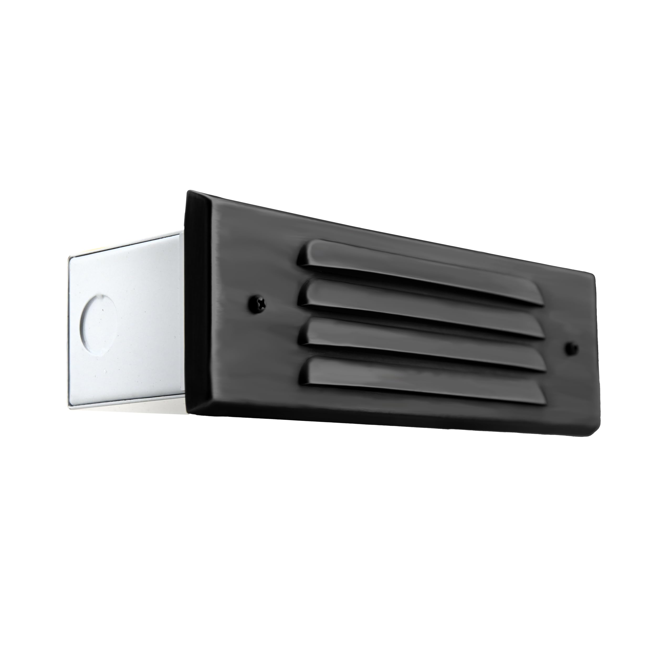 DLaguna Outdoor Step Light Black Finish Louvered Brass Faceplate Steel ...