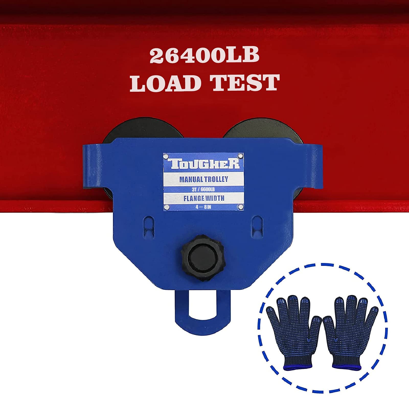 Snapklik.com : TOUGHER Dual Wheels Beam Trolley 3 Ton Heavy Duty ...
