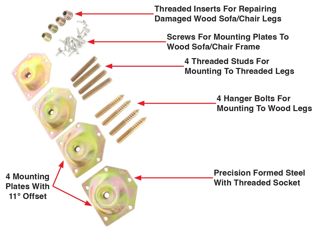 Snapklik.com : #00710, Sofa-Chair Leg Repair Set, Fix Damaged Furniture ...