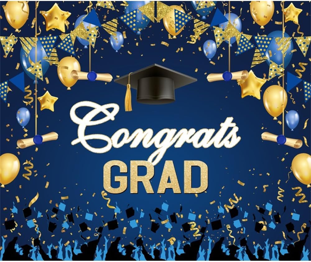 Amazon.com : XMJJKUF Congrats Grad Photo Backdrops Congratulations ...