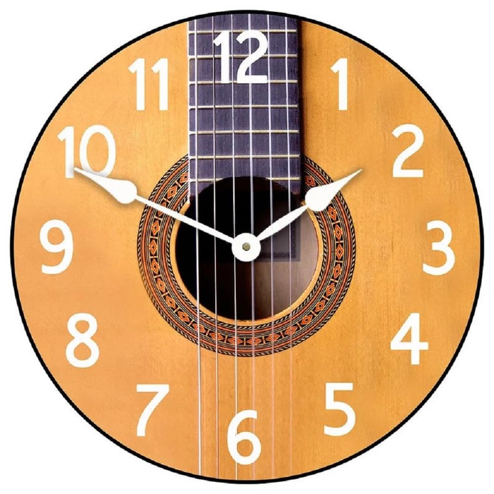 Amazon.com: Guitar Clock Music Clock | Ultra Quiet Quartz Mechanism ...