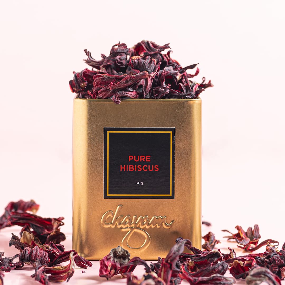 CHAYAM Hibiscus Flower Tea, 30gm | Pure Dried Hibiscus Flowers Loose ...