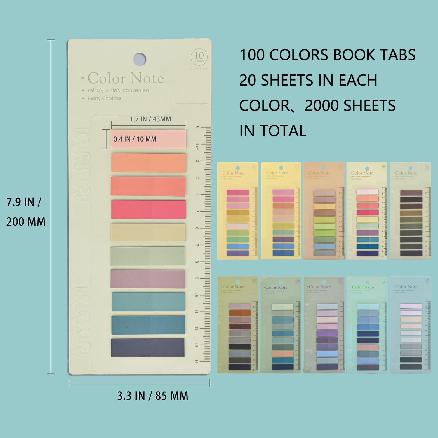 Snapklik.com : 2000 Pcs Sticky Annotation Tabs Morandi Sticky Note Tabs ...