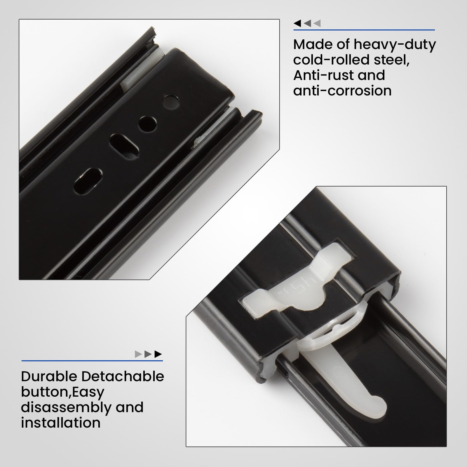 Snapklik.com : 6 Pairs Full Extension Ball Bearing Drawer Slides 20 ...