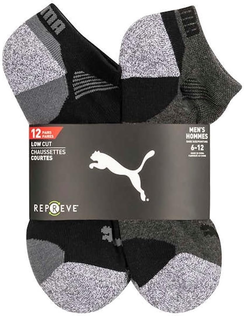 Amazon.com: PUMA Men’s Repreve Athletic Sock, 12-pair (Black ...