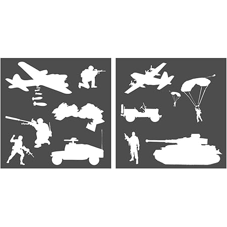 Amazon.com : Auto Vynamics - STENCIL-WARSET01-10 - Detailed Soldiers ...