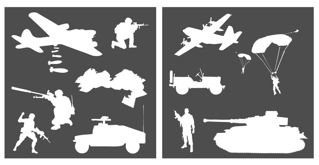 Buy Auto Vynamics - STENCIL-WARSET01-20 - Detailed Soldiers/Vehicles at ...