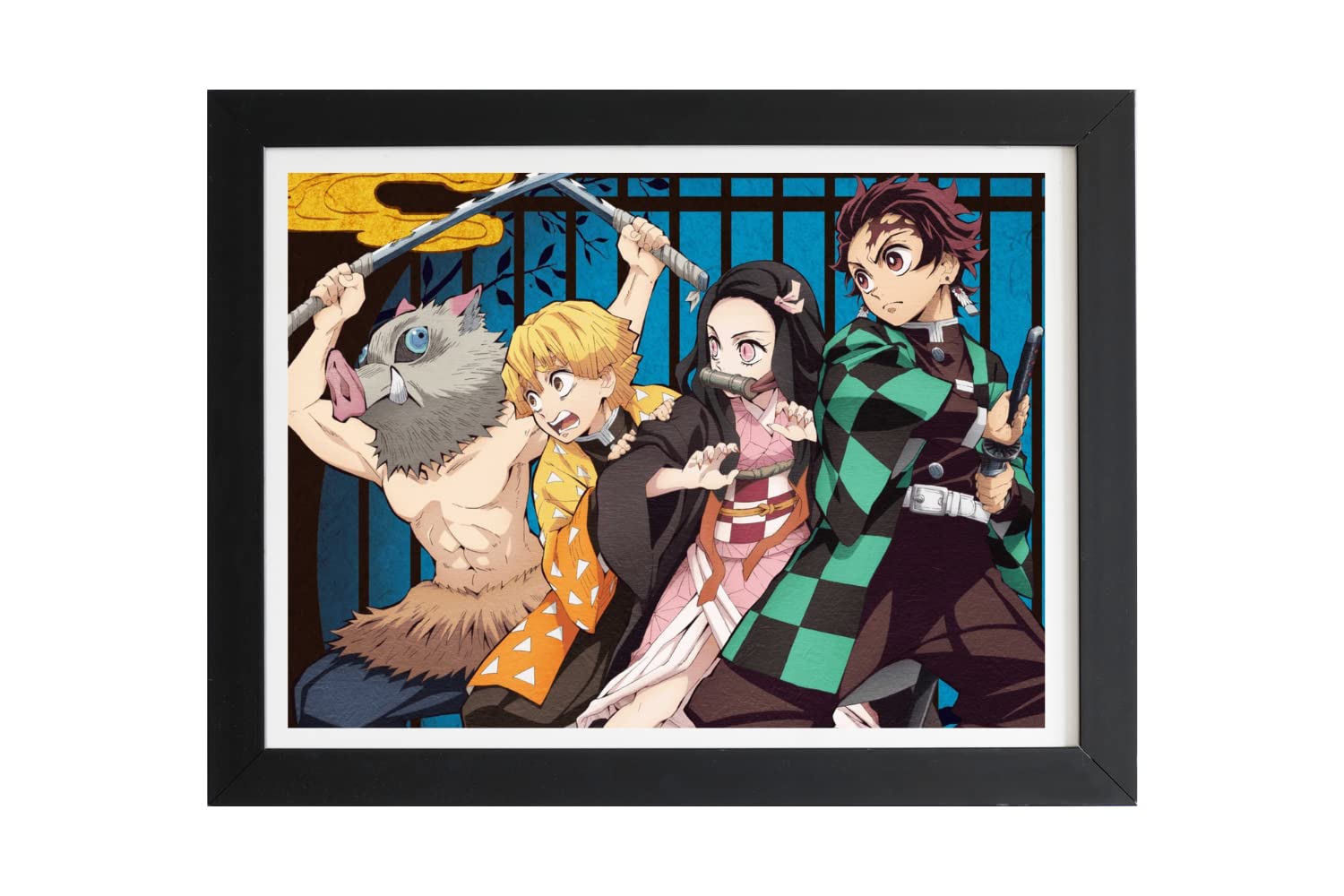 YourCanvas | Tanjiro Nezuko Zenitsu Inosuke | Demon Slayer Framed ...