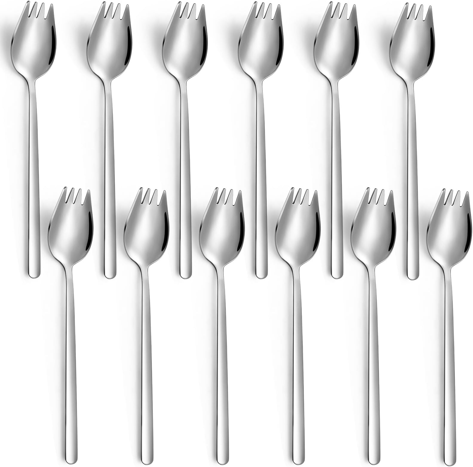 Amazon.com | Mengbaobao Black Sporks Spoon Forks 6-pack Stainless Steel ...