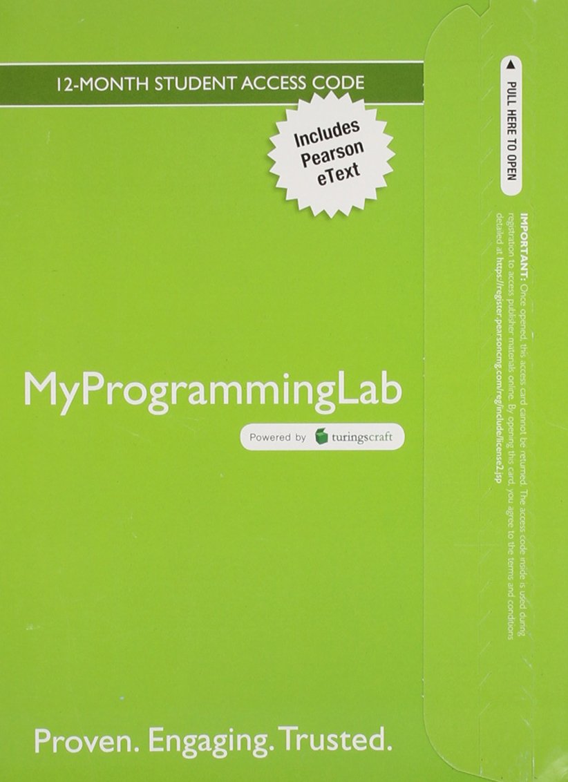 Mylab Programming With Pearson Etext Access Card For Starting Out With Java From Control