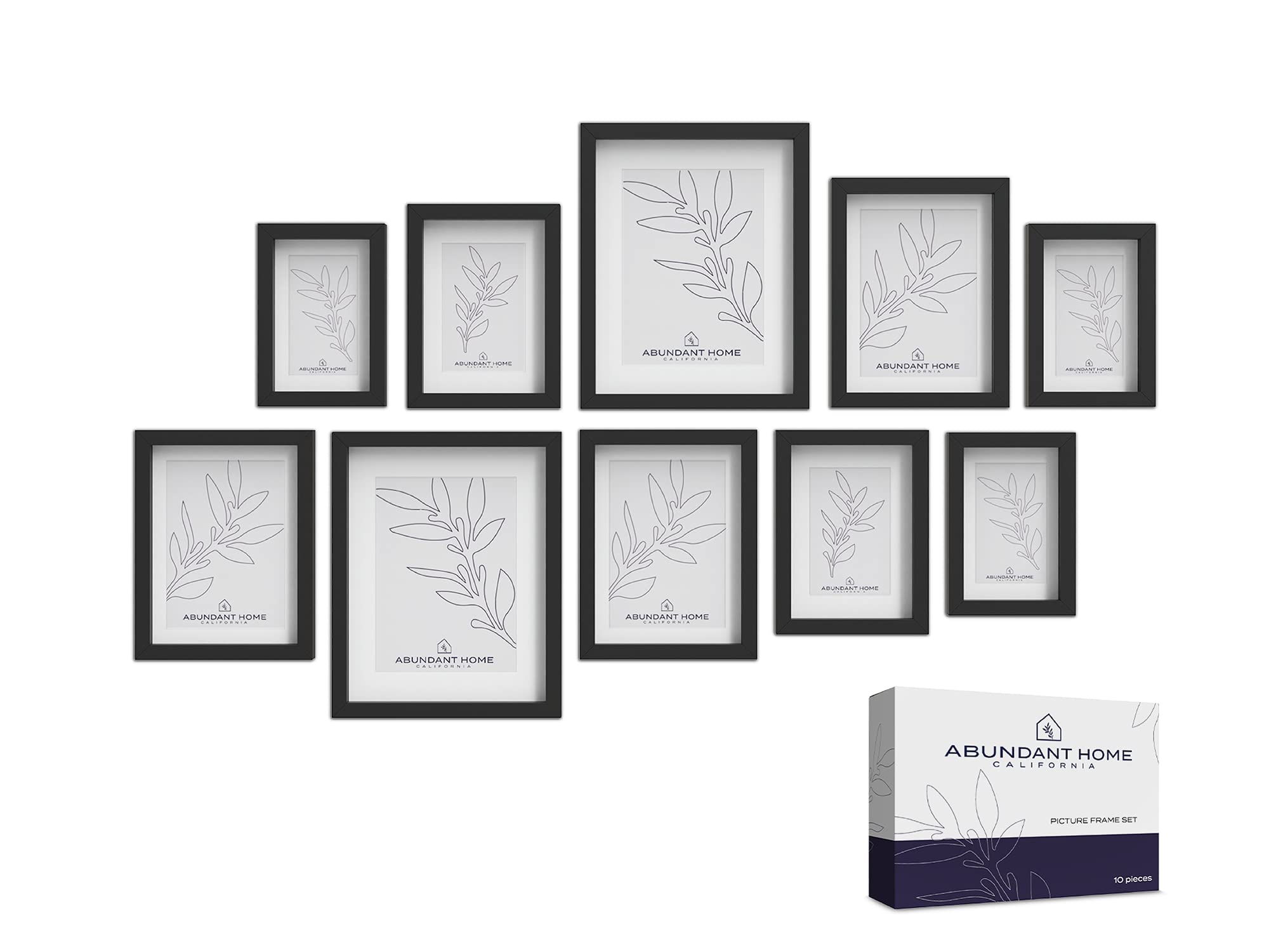 Abundant Home Picture Frames Set of 10 (4Ã—6 | 5Ã—7 | 8Ã—10 | 6x10â€³ ...