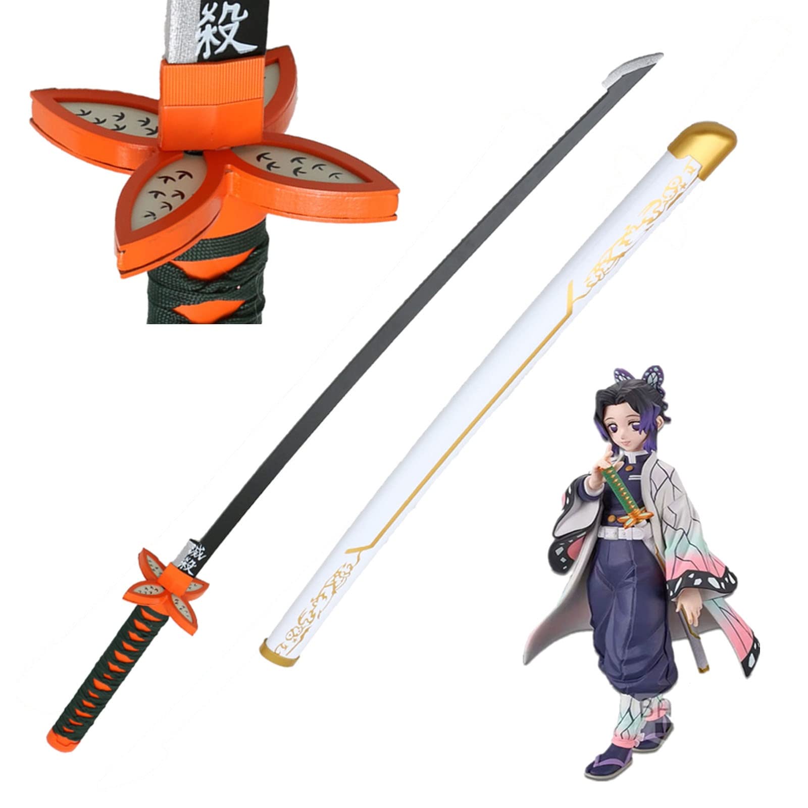 Vrseis Black White Samurai Sword Kochou Shinobu Bamboo Blade Demon ...