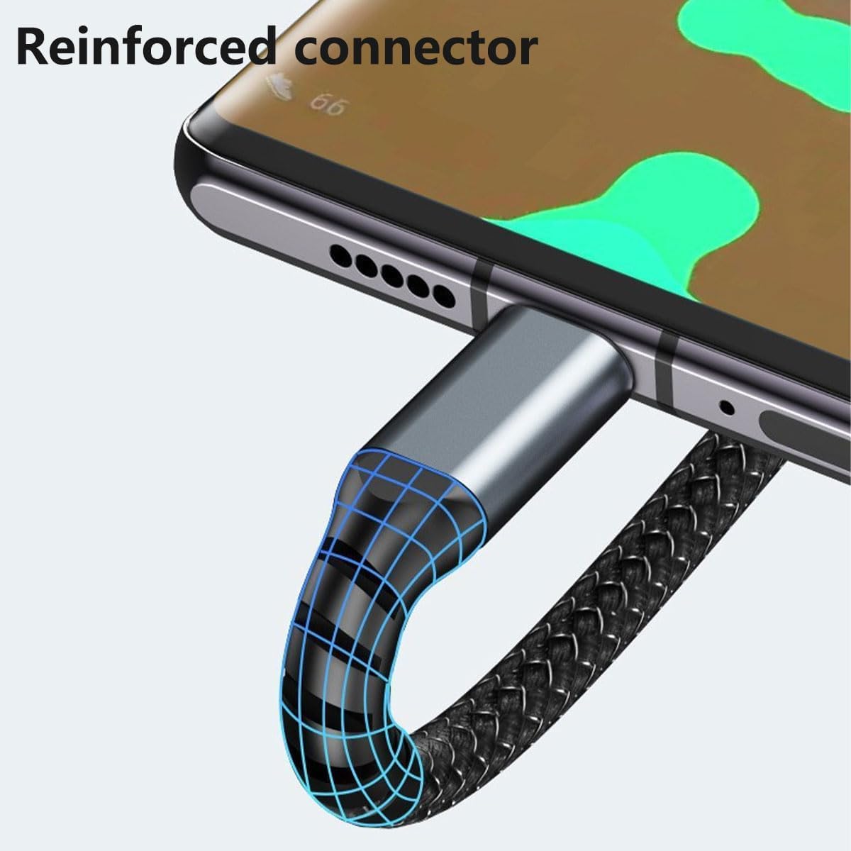 1 Ft Cable Cell Phone USB Cables 3 Version Adapters 3-in-1 Multi-Head ...