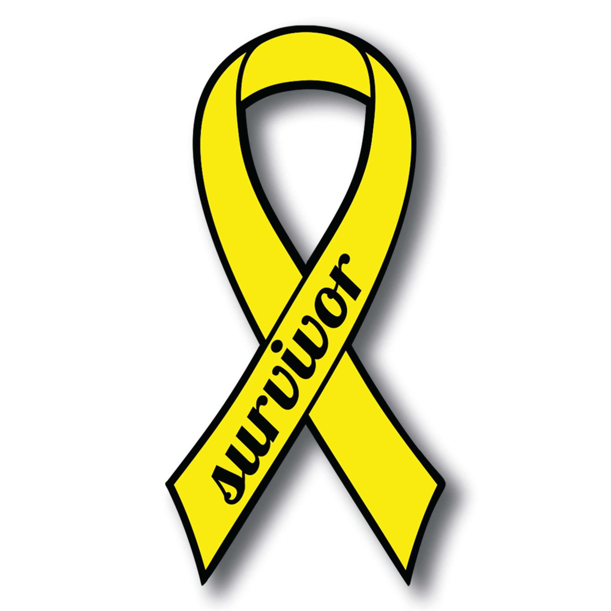 Yellow Awareness Ribbon Car Magnet Bladder Sarcomabone Yellow Ribbon