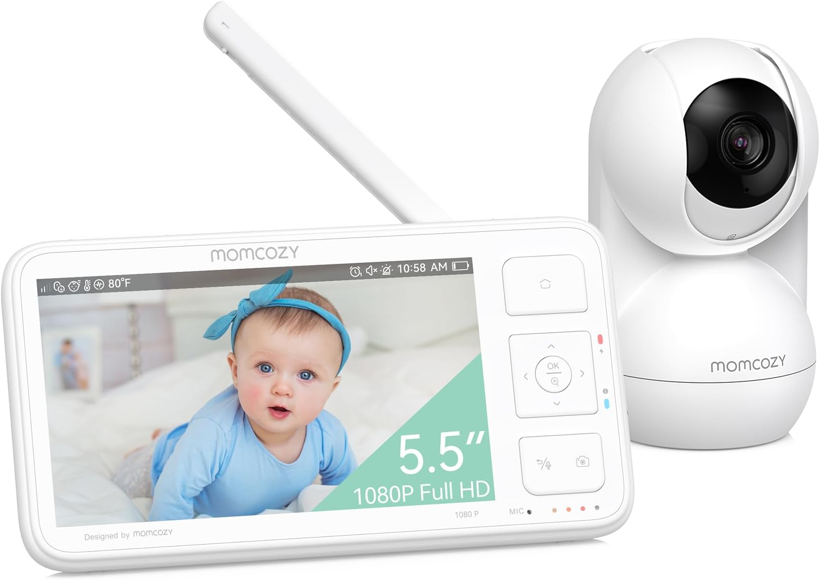 Amazon.com: Momcozy Video Baby Monitor, 5.5” 1080P Full HD Baby Monitor ...