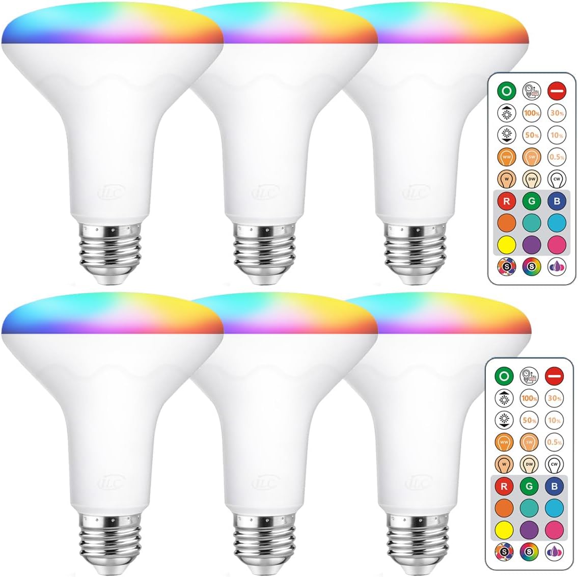 ILC BR30 LED Flood Light Bulbs, Color Changing Light Bulbs, 5 Color ...