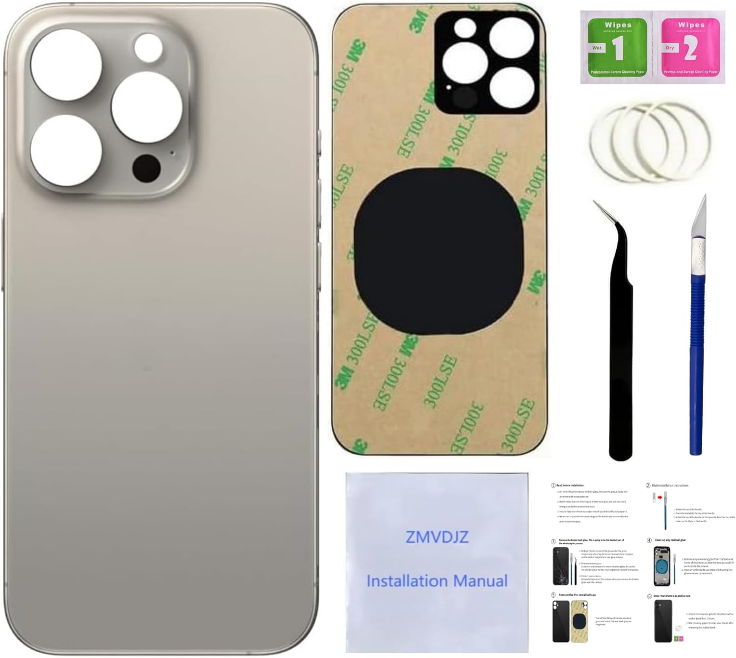 Amazon.com: 15 Pro Max Back Glass Replacement for iPhone 15 Pro Max ...