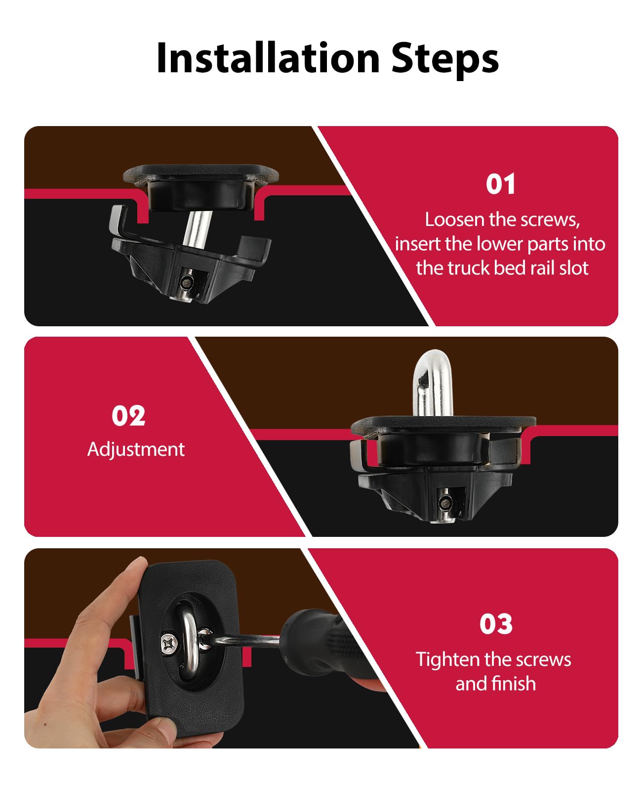 Snapklik.com : DEERMOTO 4pcs Retractable Truck Bed Tie Down Anchors ...