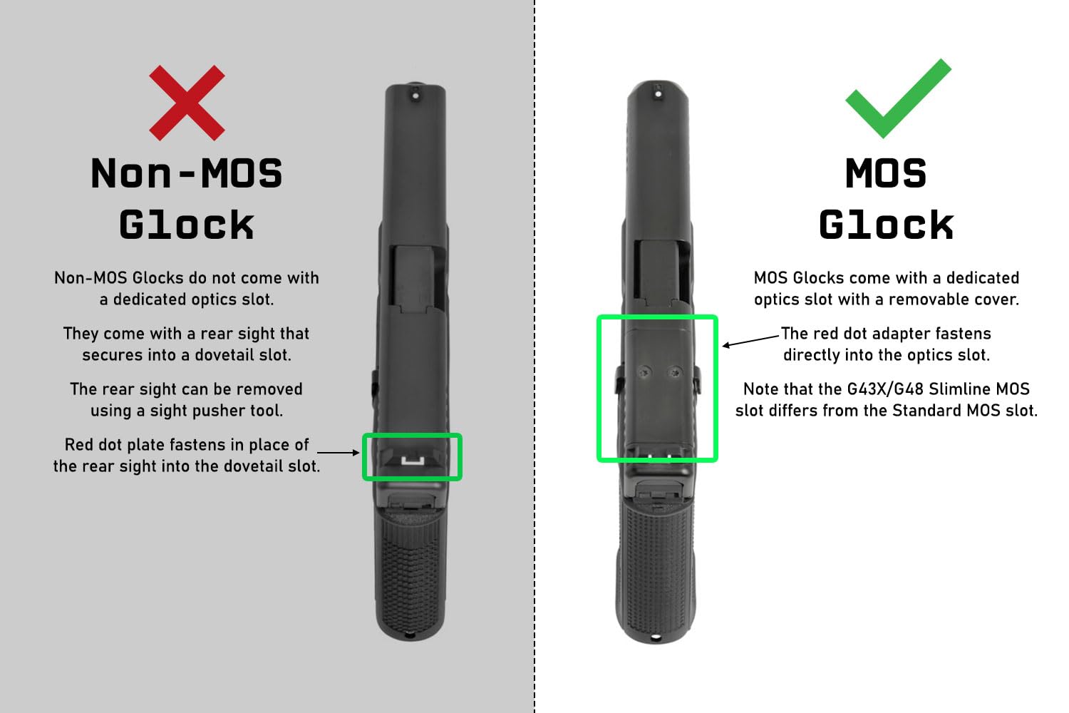 Snapklik.com : Monstrum Glock 43X/48 MOS/Hellcat OSP Red Dot Plate ...