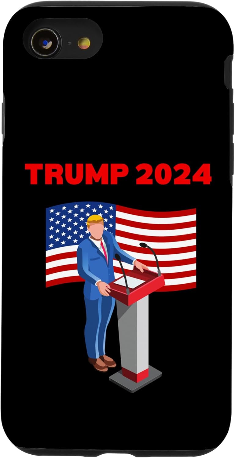 Amazon.com: iPhone SE (2020) / 7 / 8 Trump 2024 American Flag Donald ...