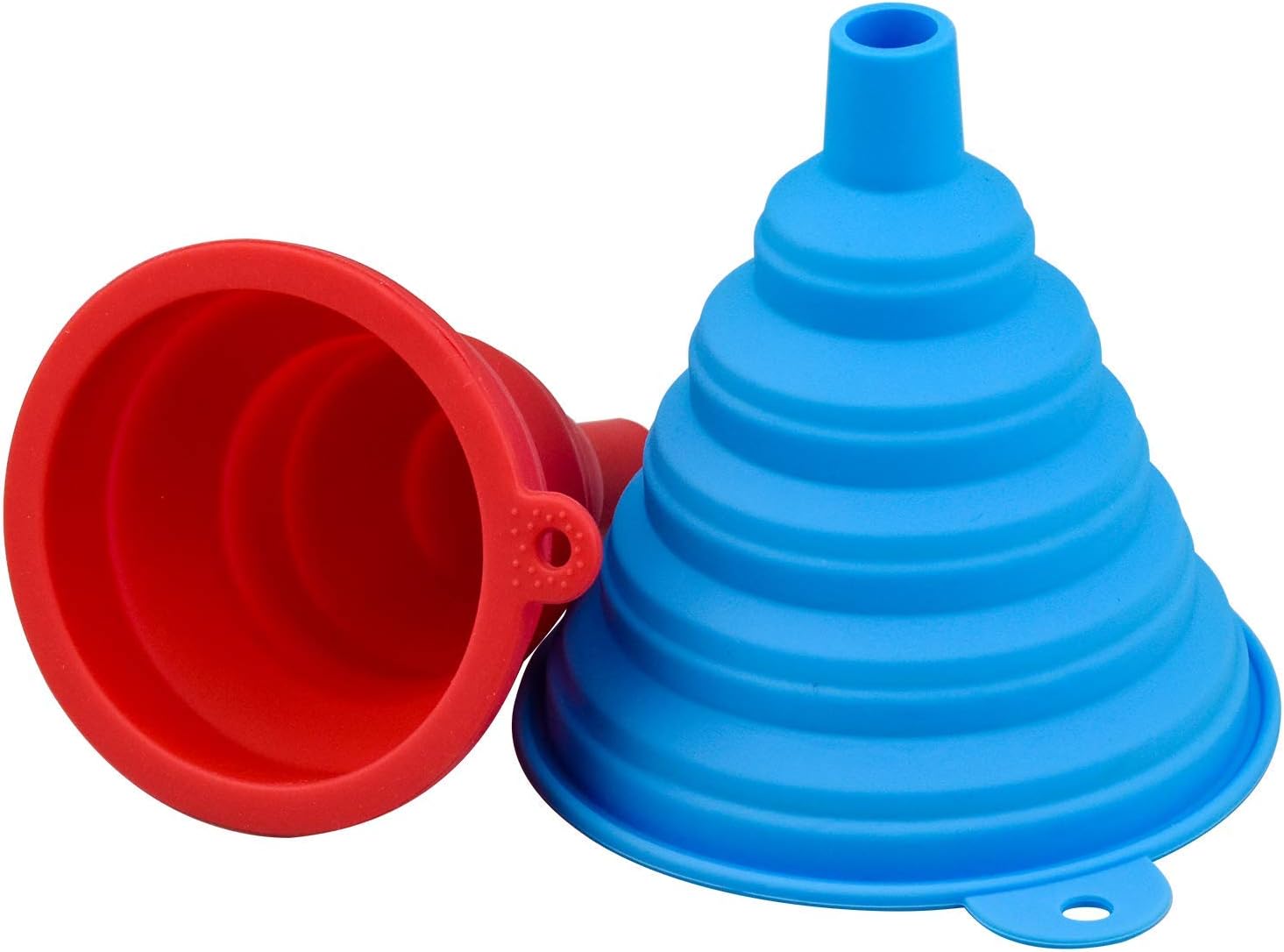 2 Pieces Silicone Collapsible Funnel Set 100% Food Grade Folding Hopper ...