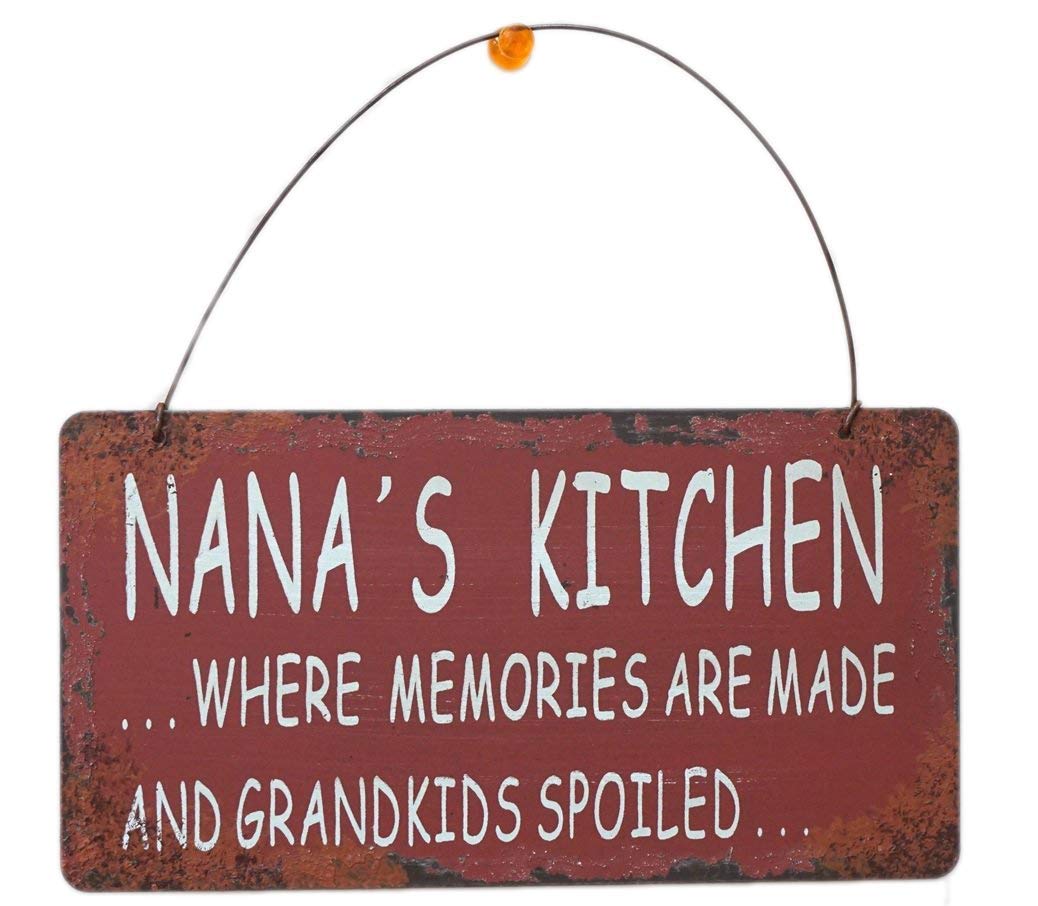 Amazon.com: Attraction Design Metal Decorative Nanas Kitchen Sign Wall ...