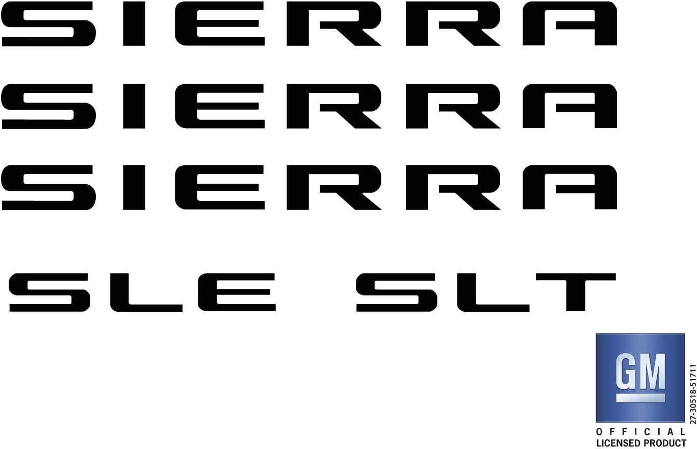 Amazon.com: EmblemsPlus GMC Sierra SLE Slt Truck Emblem Overlay Decal ...