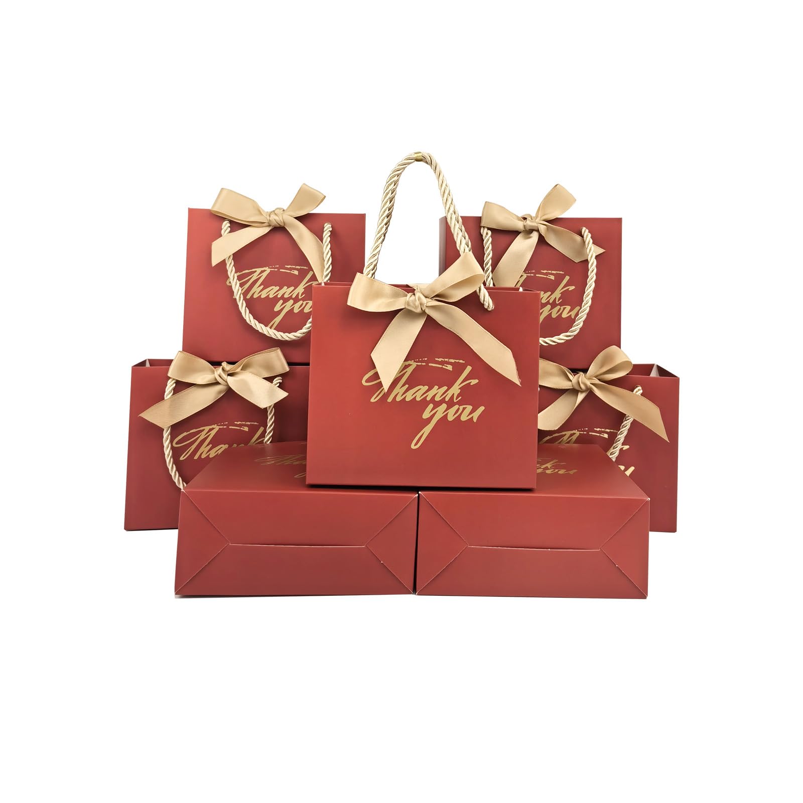 Amazon.com: TKSBAG Red Gift Bags-20 Pack Small Thank You Gift Bags With ...