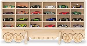 Amazon.com: Wood Toy Car Storage Organizer – Holds Diecast Cars ...