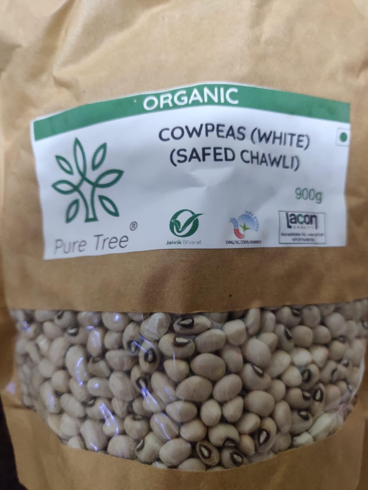 Pure Tree Certified Organic White Chawli | 900 grams | Chawli Lobia Dal ...