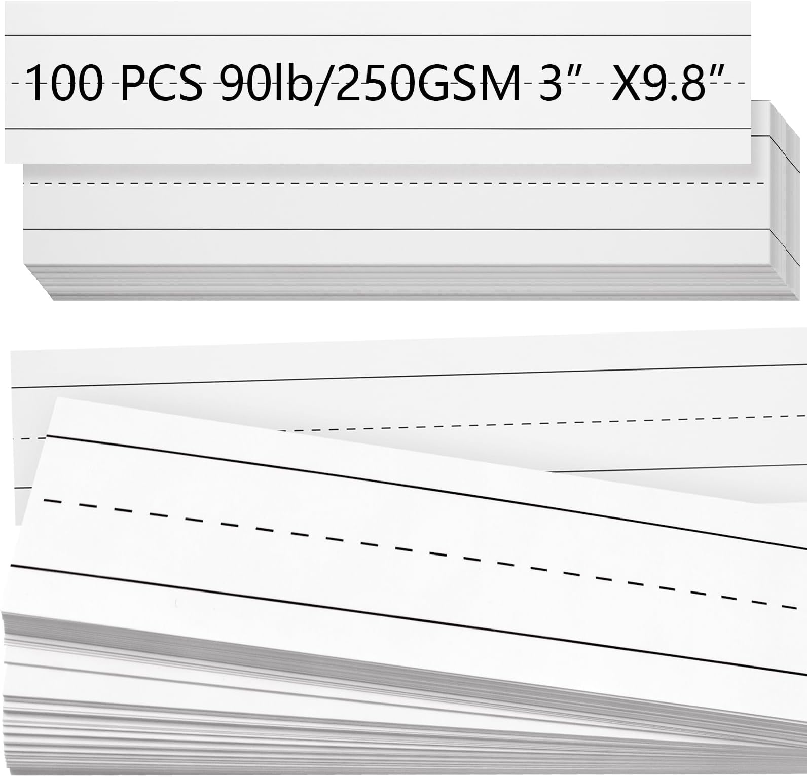 Amazon.com: LOTMER 100 Sheets White Sentence Strips, 92LB/250gsm ...