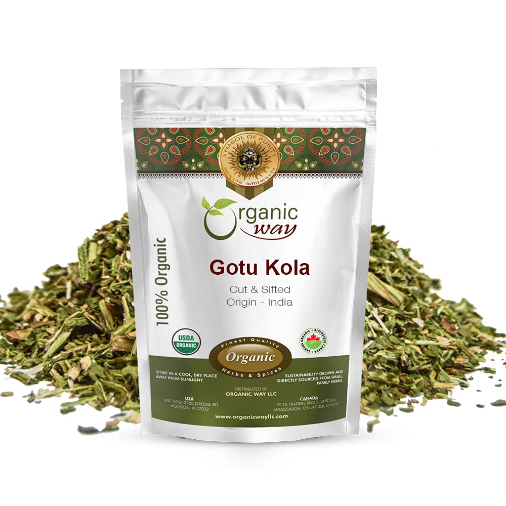 Amazon.com : Organic Way Dried Gotu Kola Cut & Sifted (Centella ...