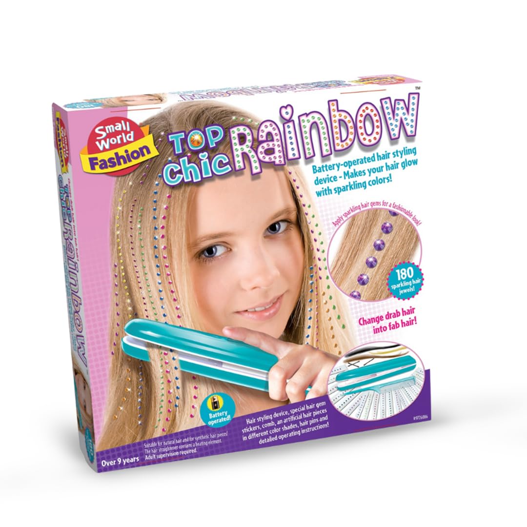 Small World Toys - Top Chic Rainbow Hair Styling Braiding Kit, Includes ...