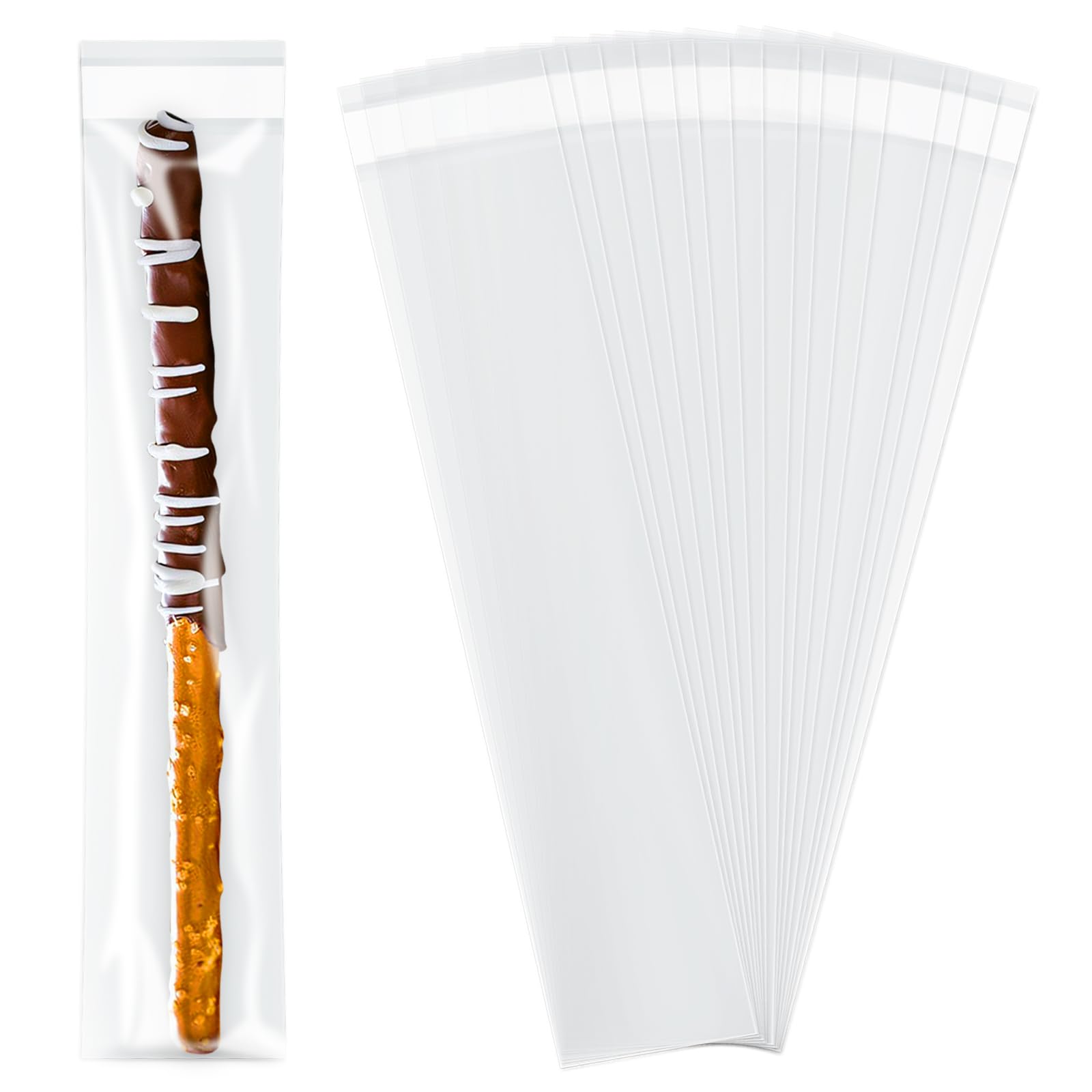 Amazon.com: Tantanle 200 Pcs Pretzel Rod Bags, Self Sealing Pretzels ...